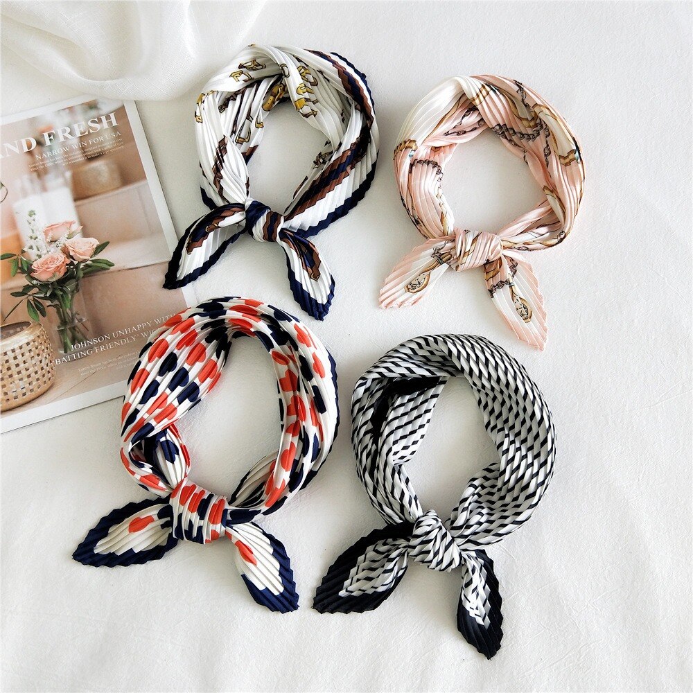 Small Patterned Satin Silk Scarves – Lookthereslee